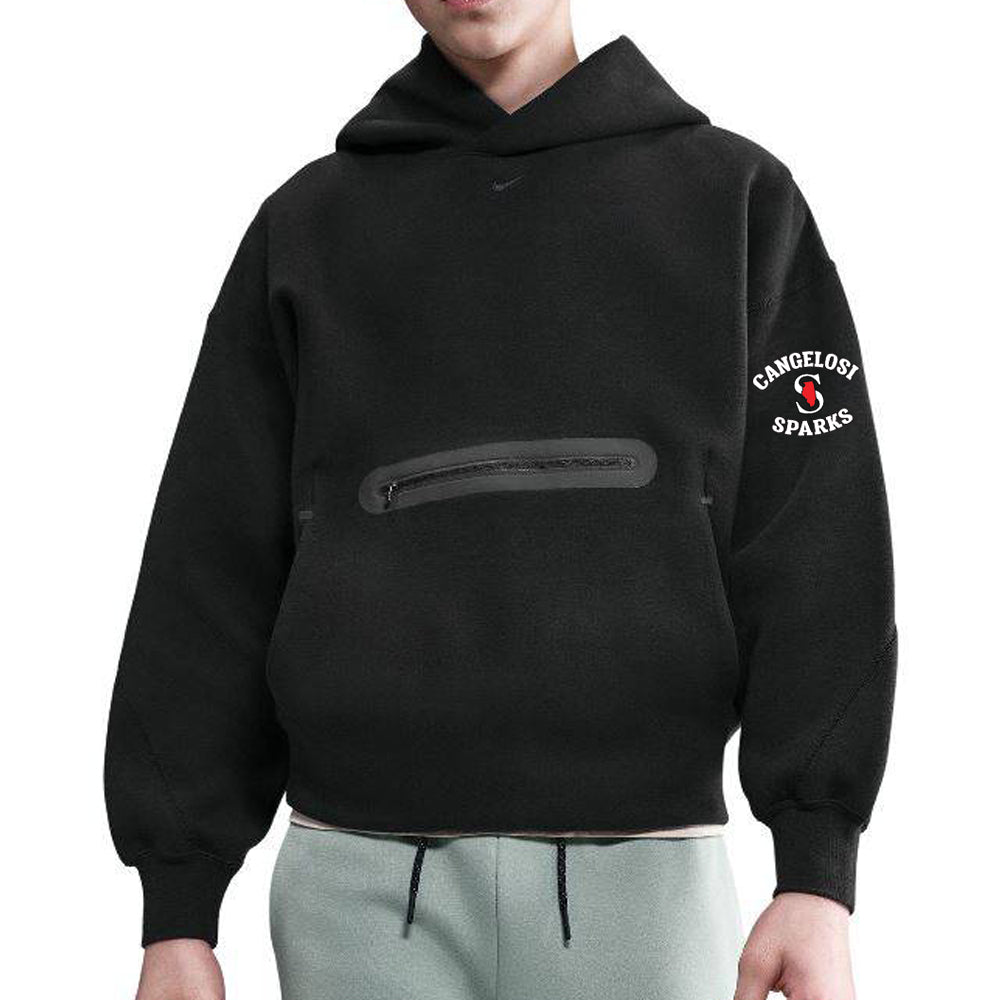 YOUTH NIKE SPARKS SPORTSWEAR TECH FLEECE OVERSIZED PULLOVER HOODIE ...